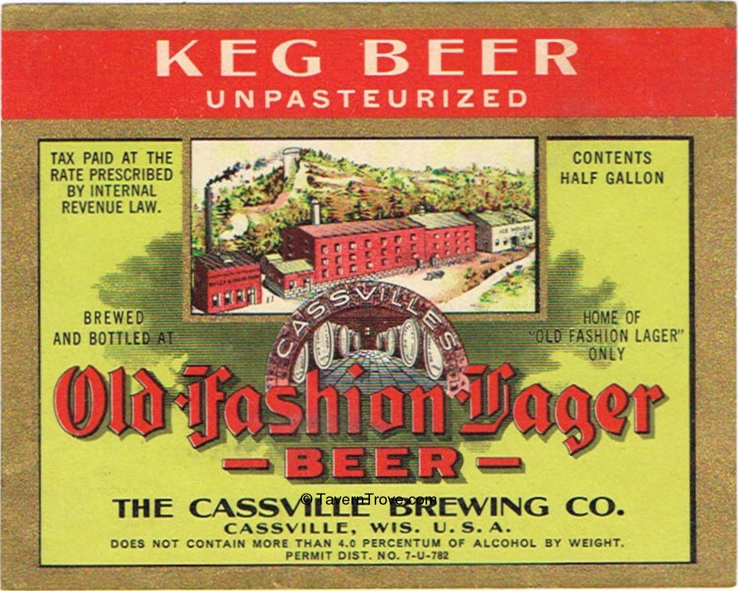 Item #24925 1933 Old Fashion Lager Beer Label WI54-03