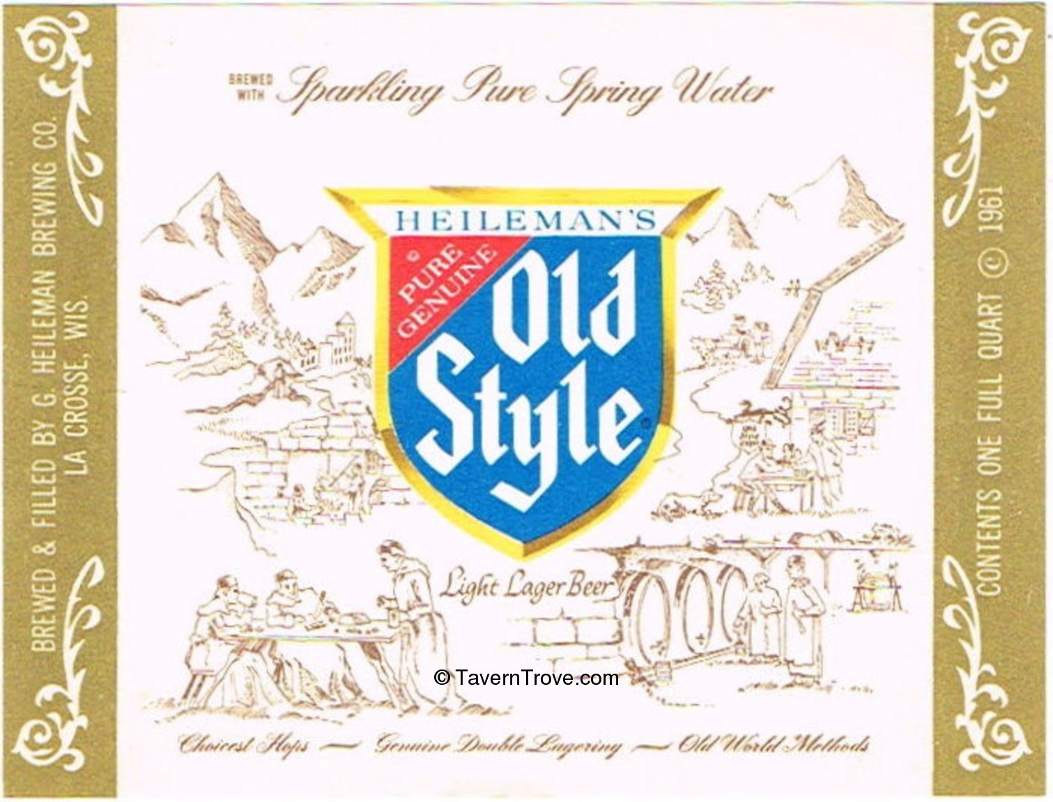 Item 30070 1961 Old Style Beer Label WI215 Item 30070 1961 Old Style Beer Label WI215