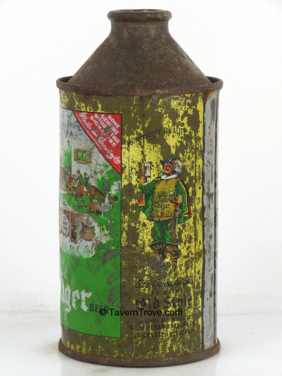 Item #1728 1950 Old Style Lager Beer Cone Top Can 177-28