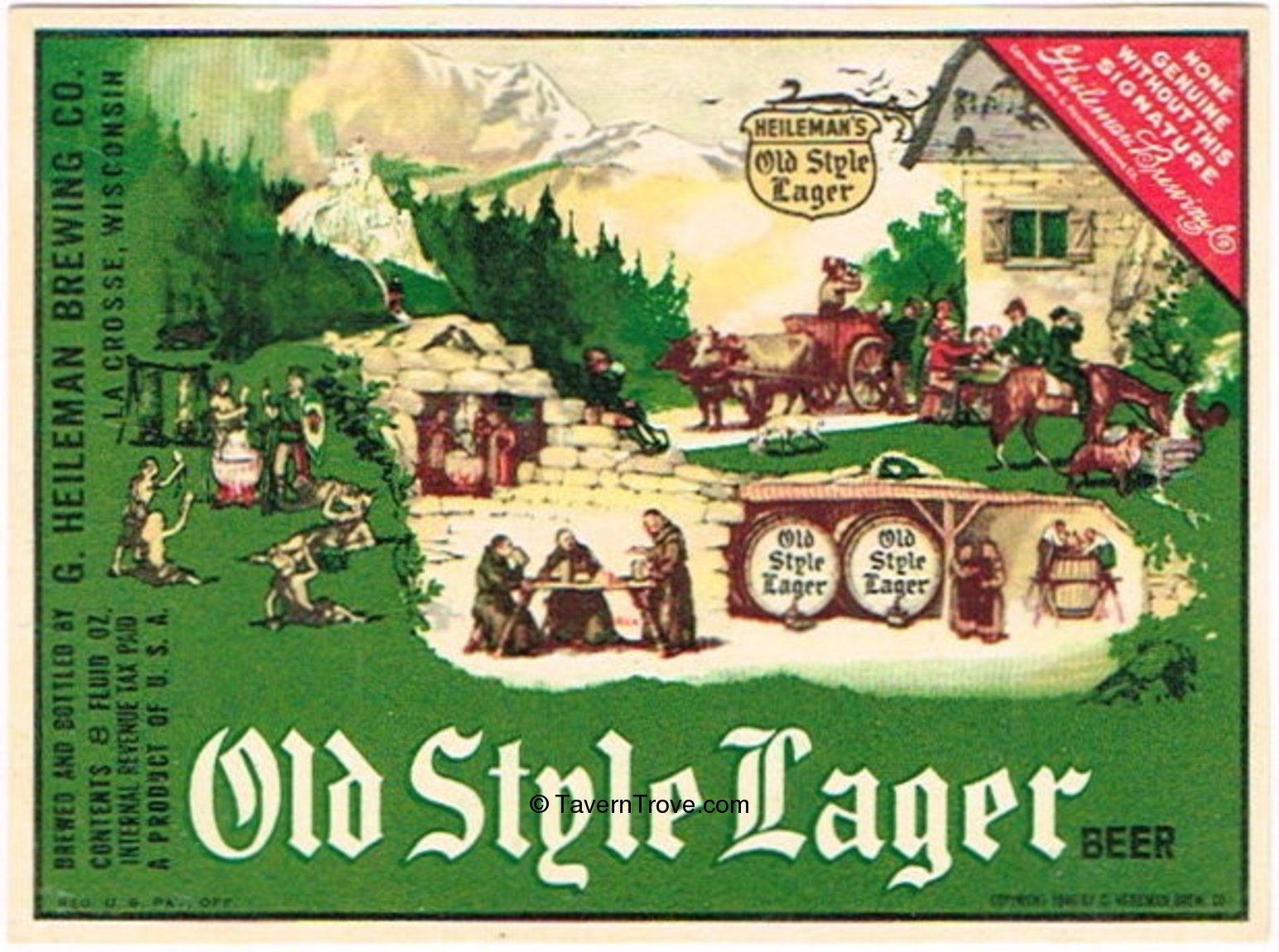 Item #61605 1945 Old Style Lager Beer Label WI215-39