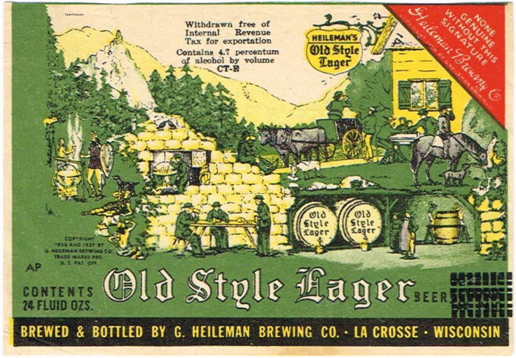 Item #90959 1942 Old Style Lager Beer Label WI215-38