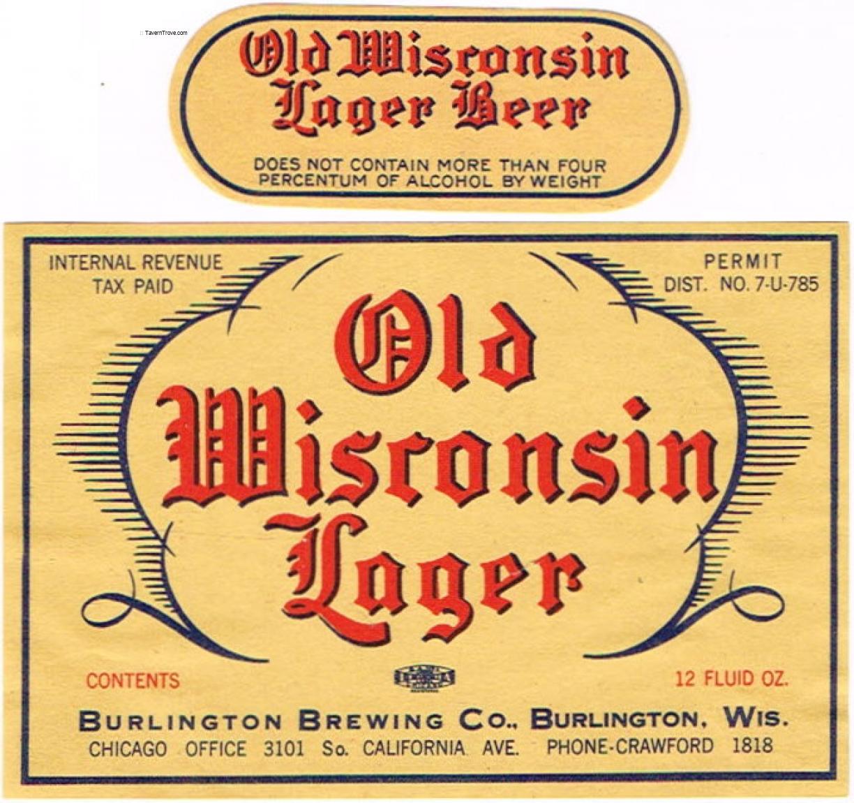 Item #90949 1935 Old Wisconsin Lager Beer Label WI47-17