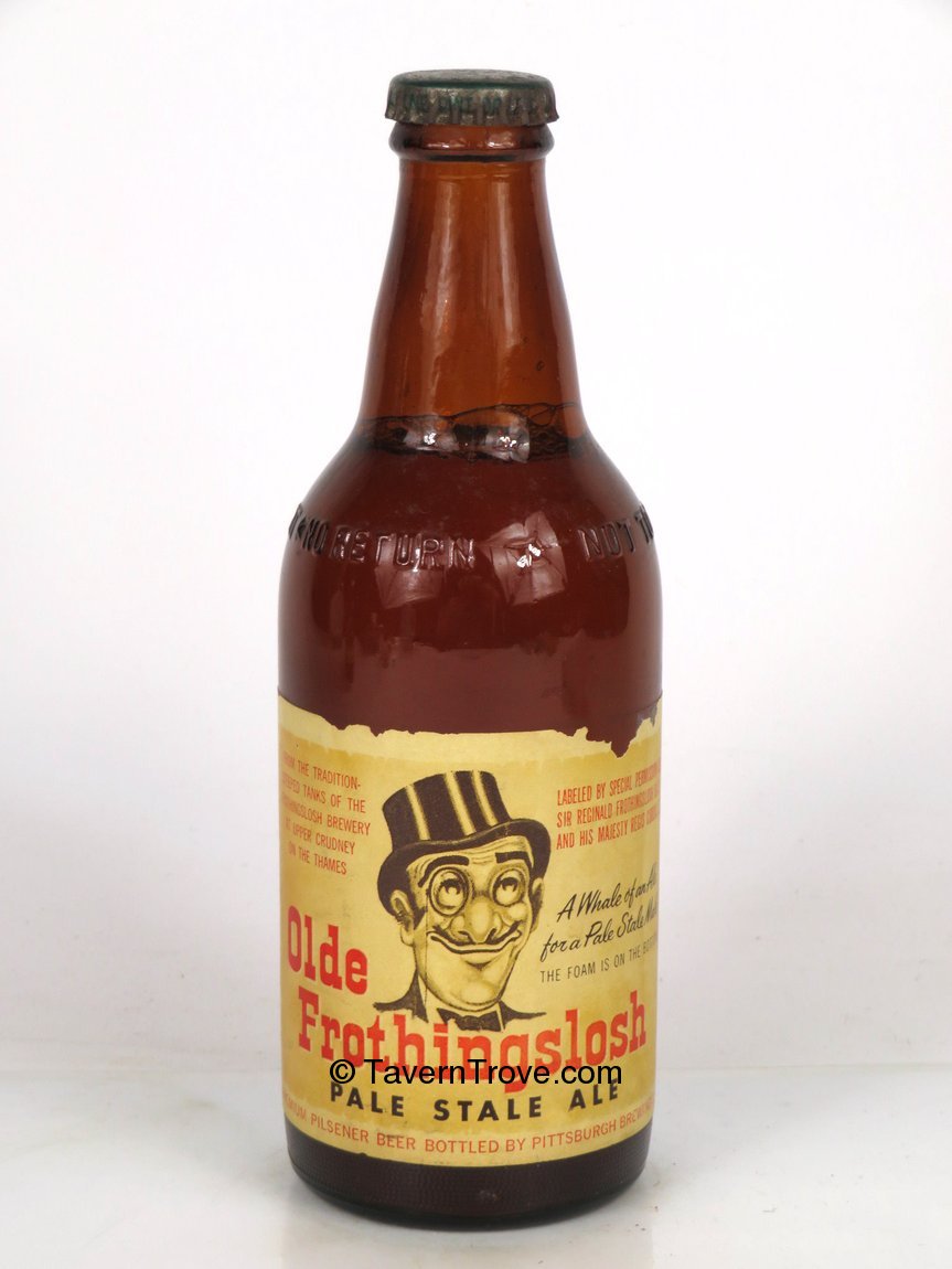 Item #31099 1957 Olde Frothingslosh Pale Stale Ale Paper Label Bottle