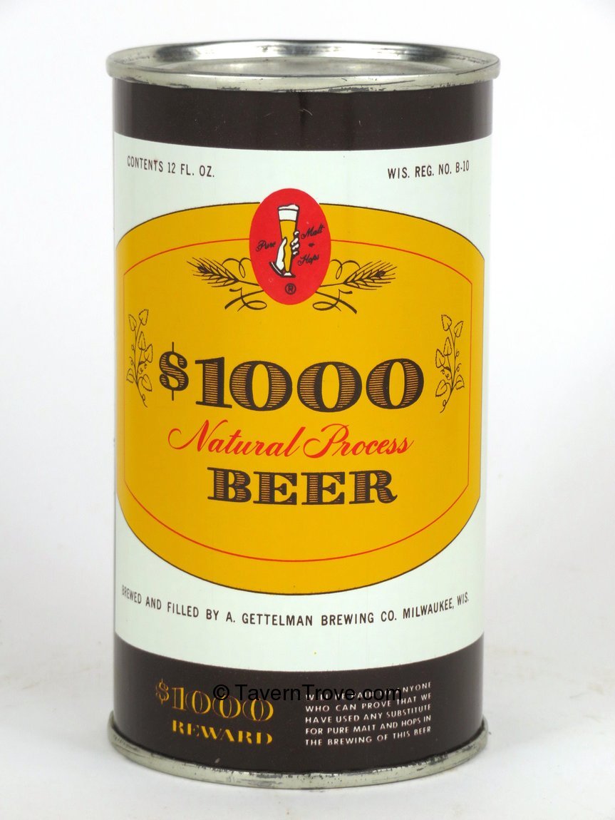 Item #18666 1953 One Thousand Dollar $1000 Beer (B-21) Flat Top Can 109 ...