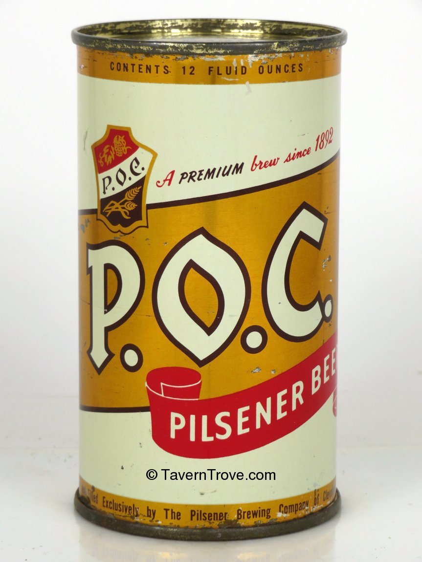 Item #16253 1955 P.O.C. Pilsener Beer Flat Top Can 116-13