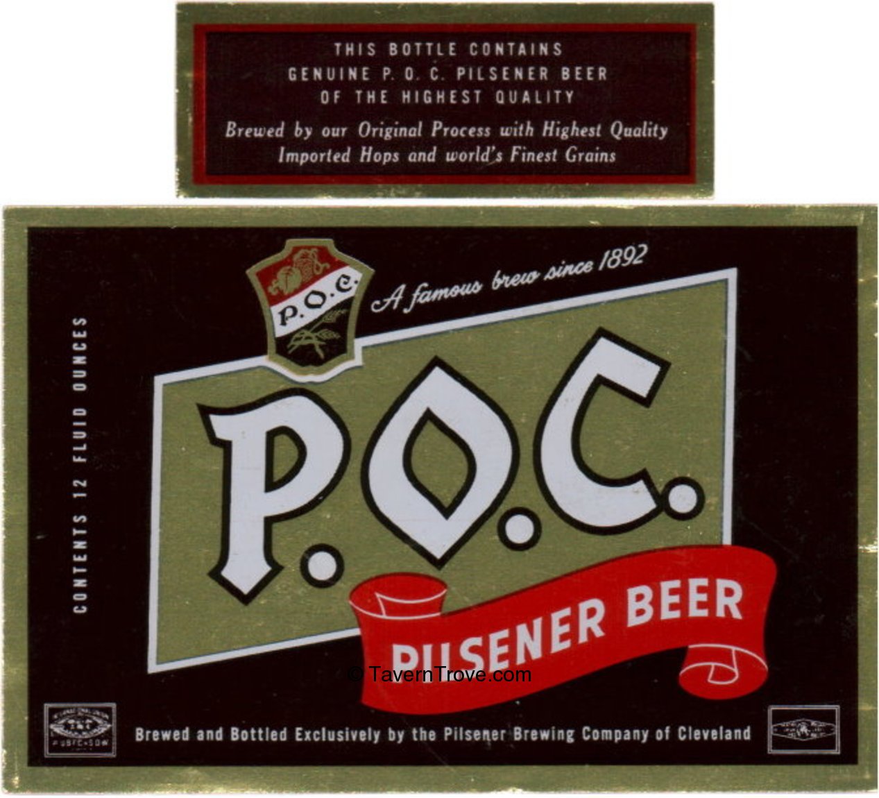 Item #92486 1952 P.O.C. Pilsener Beer Label