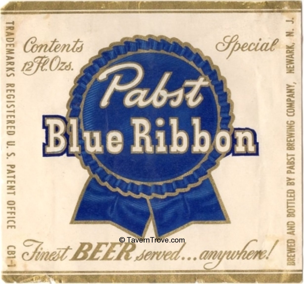 Item #71076 1955 Pabst Blue Ribbon Beer Label