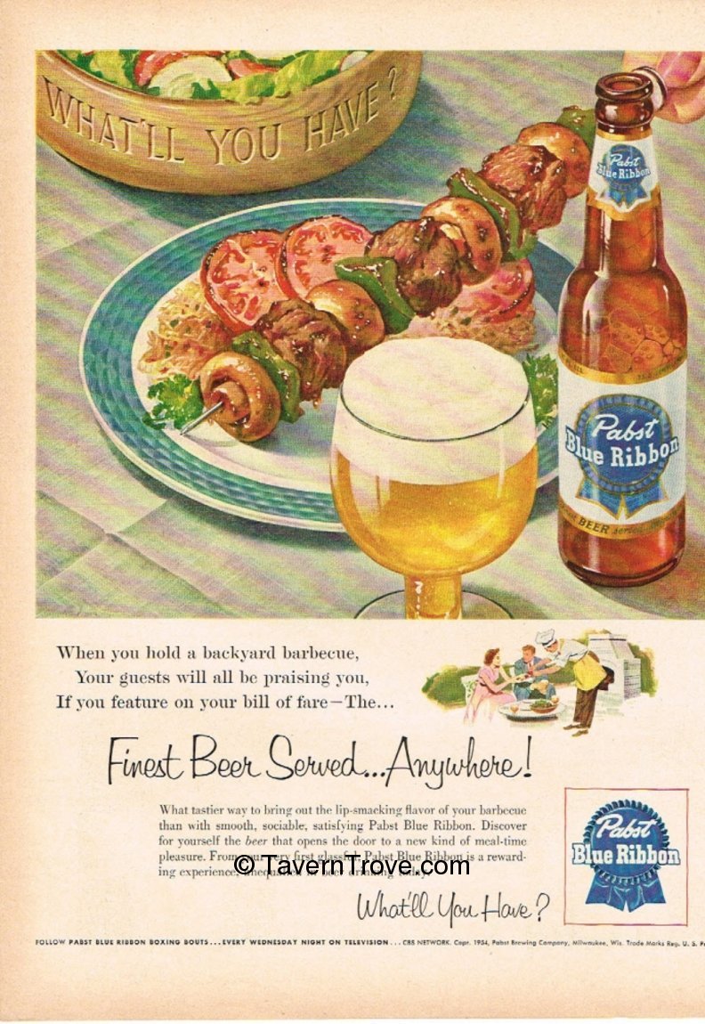 Item #16788 1955 Pabst Blue Ribbon Beer Paper Ad