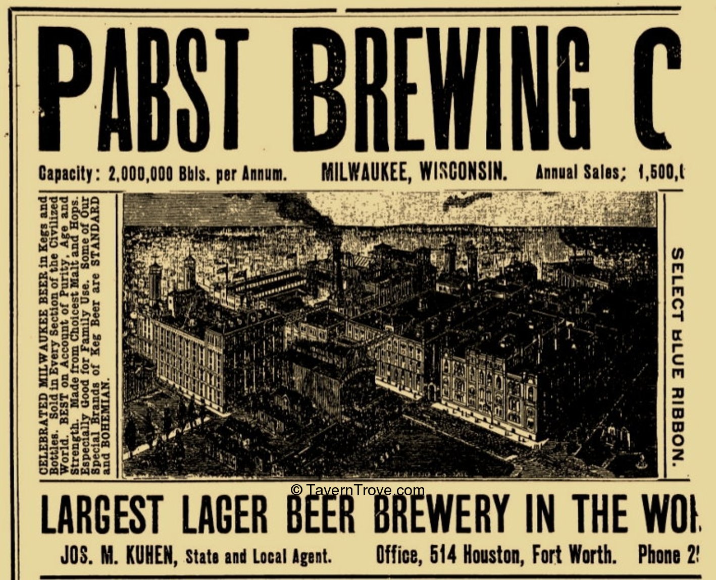 Item #46251 1900 Pabst Brewing Co. Paper Ad
