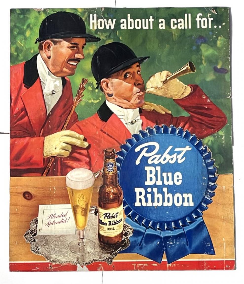 Item #104774 1948 Pabst Beer Fox Hunt Window Display Sign