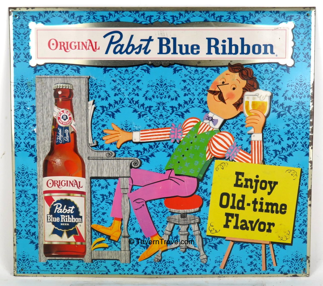 Item #98613 1964 Pabst Blue Ribbon TOC Tin Over Cardboard Sign