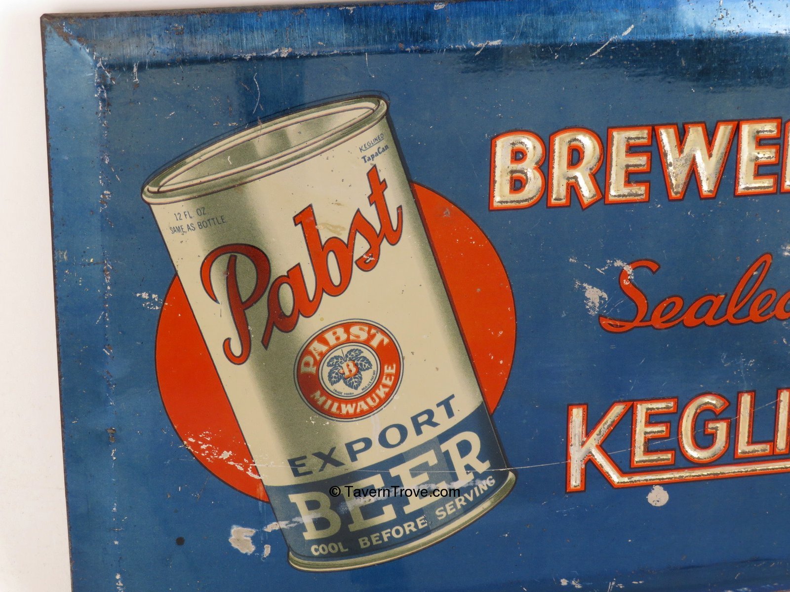 Item #33235 1938 Pabst Blue Ribbon Beer "Keglined TapaCan" TOC Tin Over ...