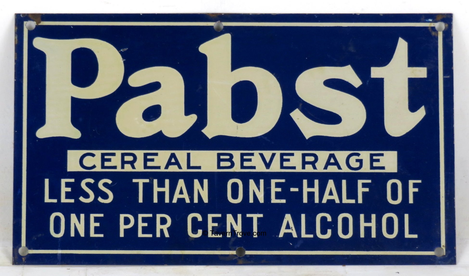 Item #98645 1920 Pabst Cereal Beverage Tin Sign Metal Sign