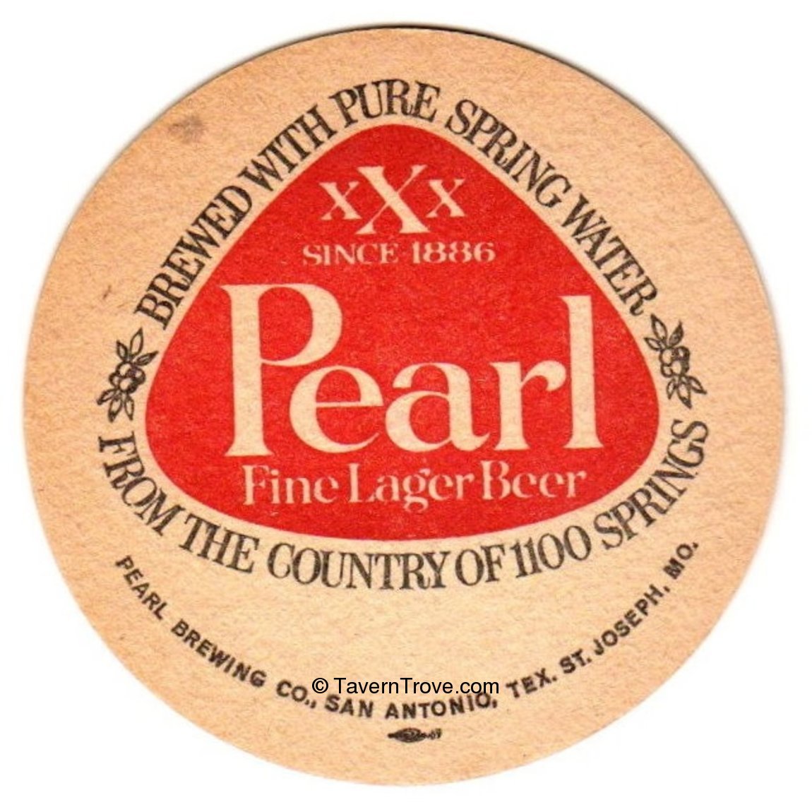 Item #54606 1972 Pearl Fine Lager Beer Coaster TX-PEA-5