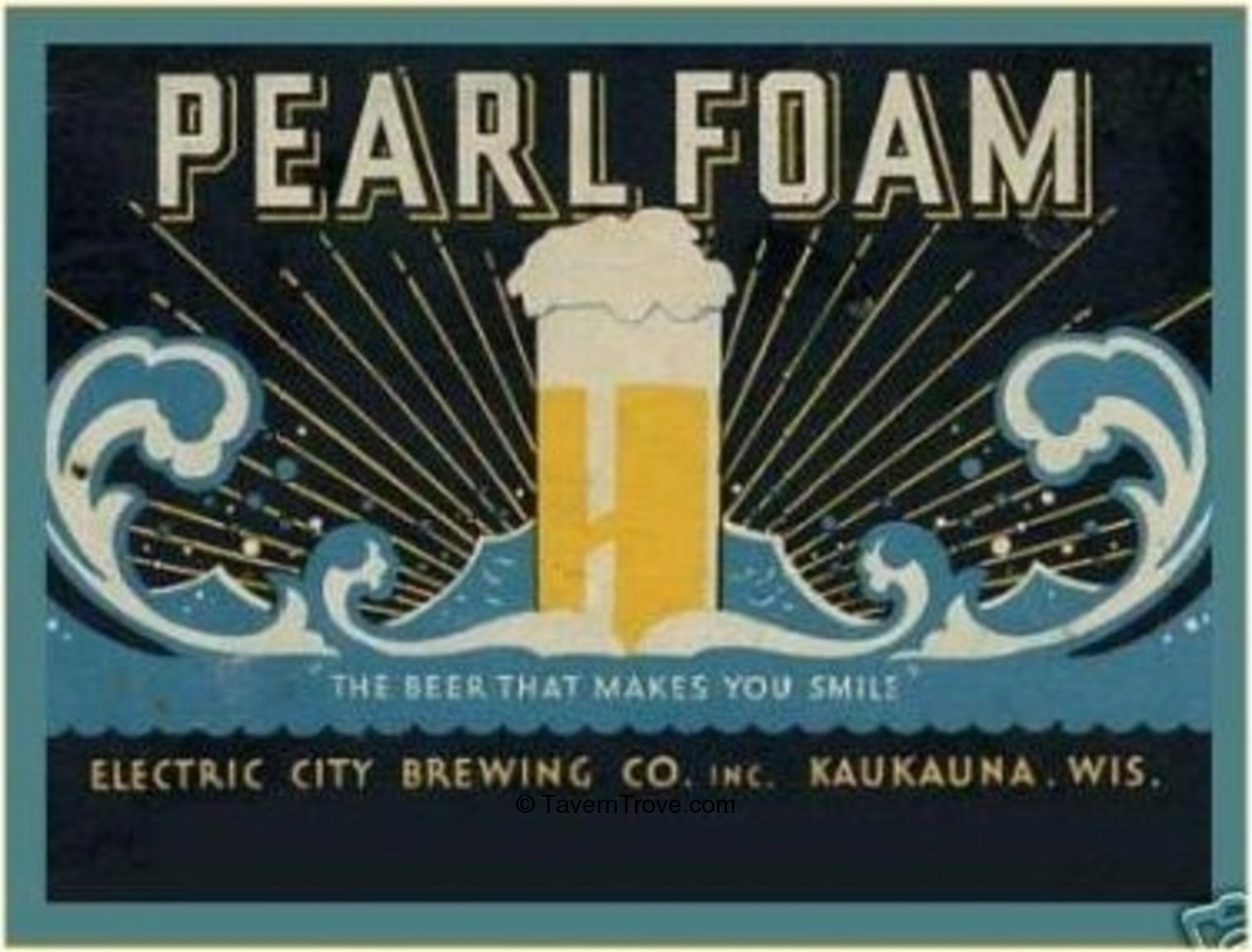 Item #49731 1950 Pearl Foam Beer Label WI194-04