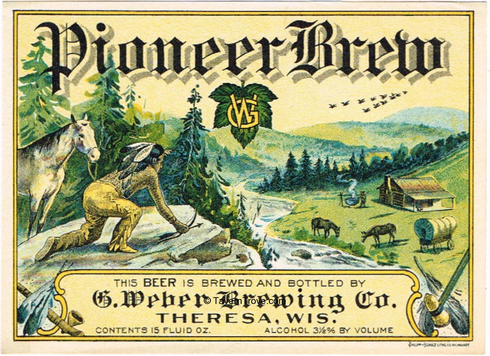 Item #100521 1915 Pioneer Brew Label WI490-02
