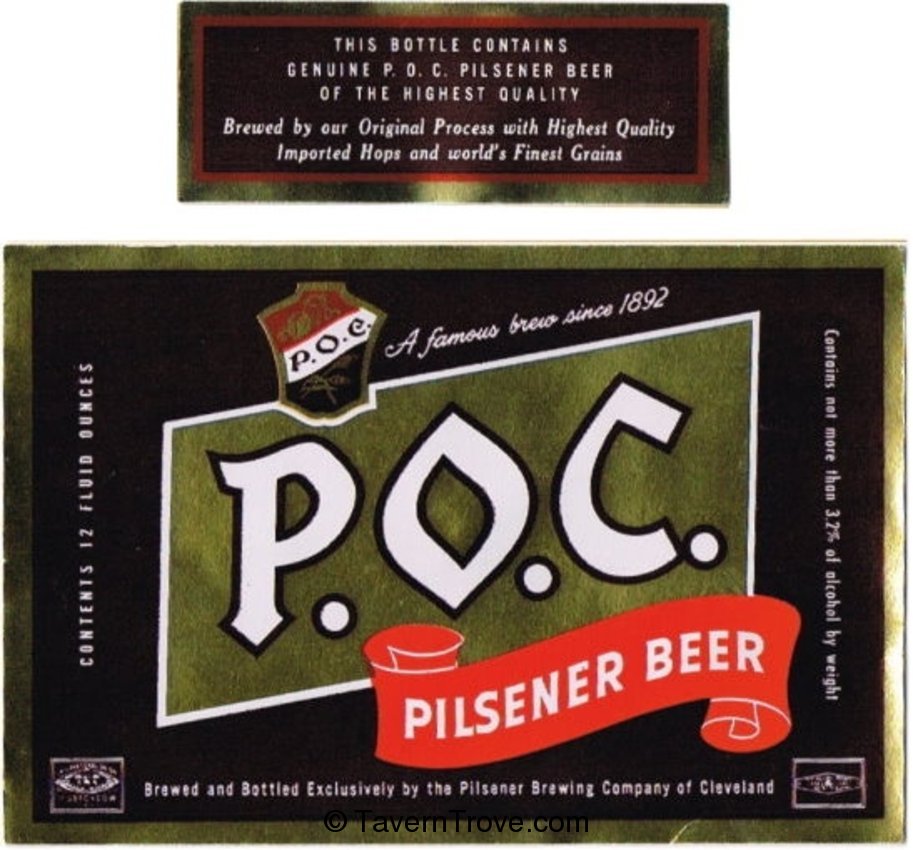 Item #44476 1952 P.O.C. Pilsener Beer Label