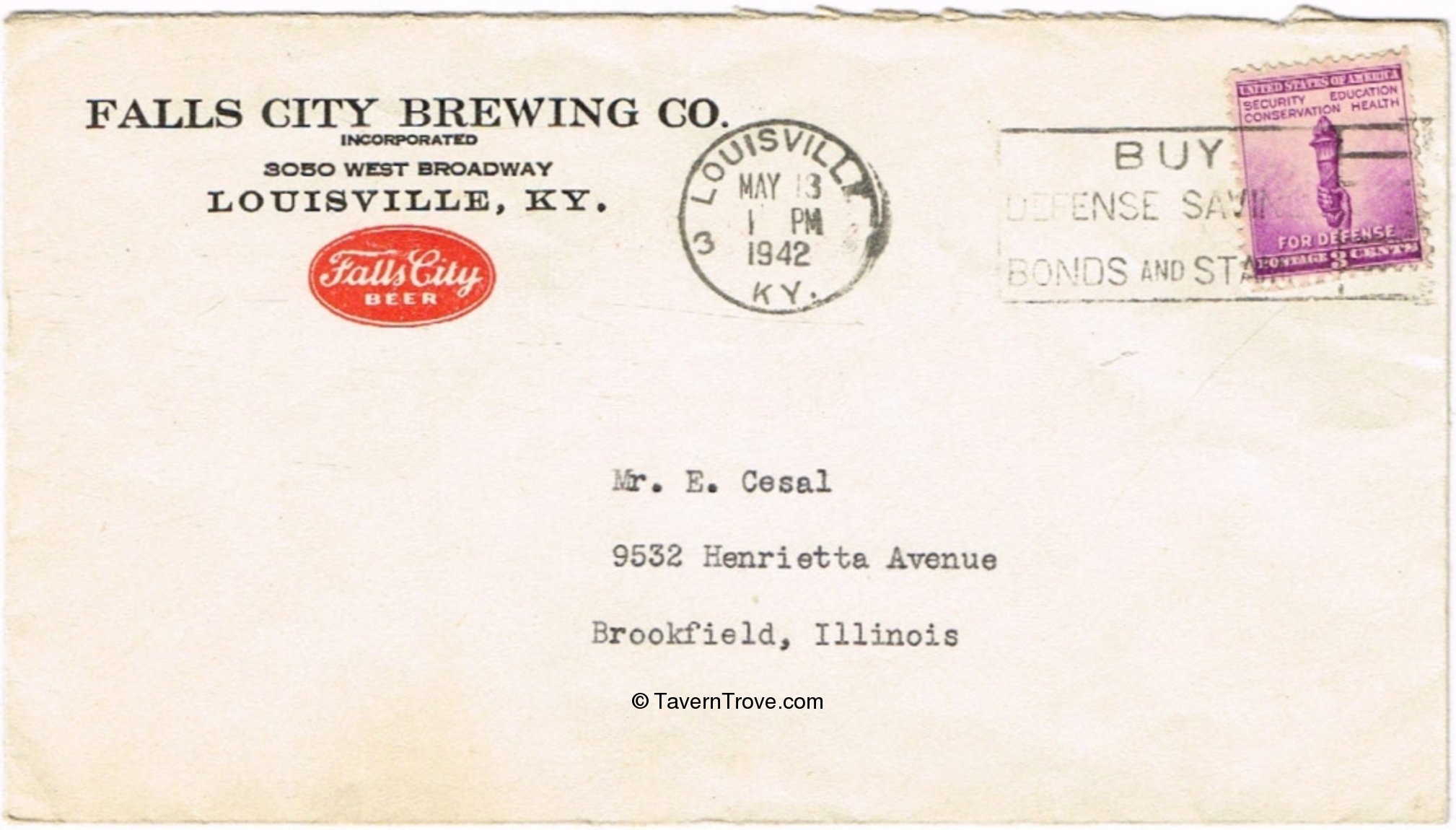 Item #90096 1942 Postal Cover Letterhead