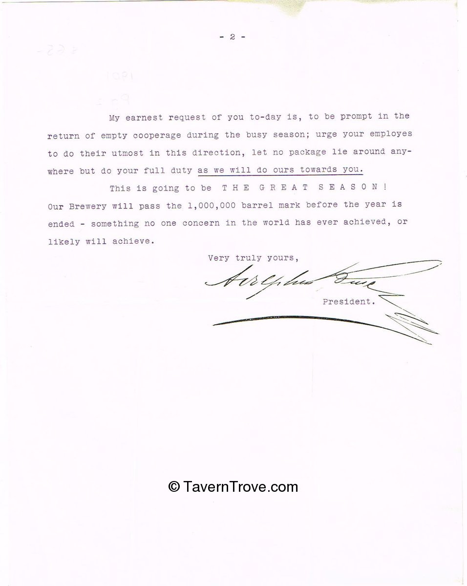 Item #92380 1900 President's Office Letterhead Letterhead