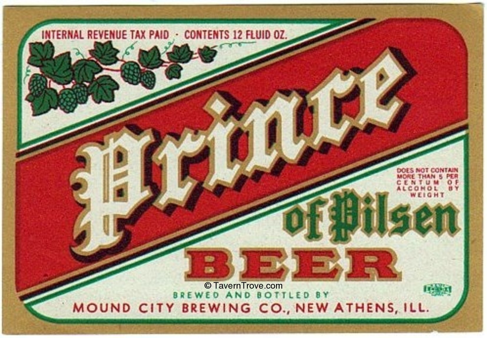 Item #61151 1942 Prince of Pilsen Beer Label IL88-20V