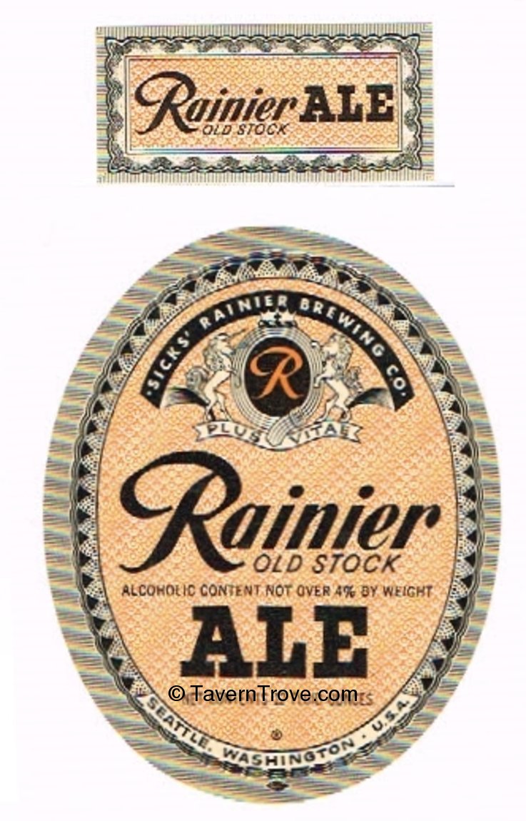 Item #64754 1956 Rainier Old Stock Ale Label