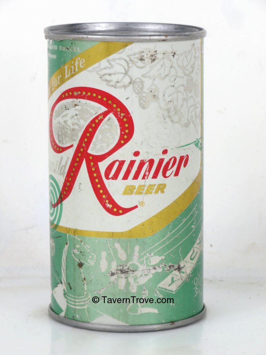 Item #99832 1956 Rainier Jubilee Beer (Sea Green) Flat Top Can Bowling ...
