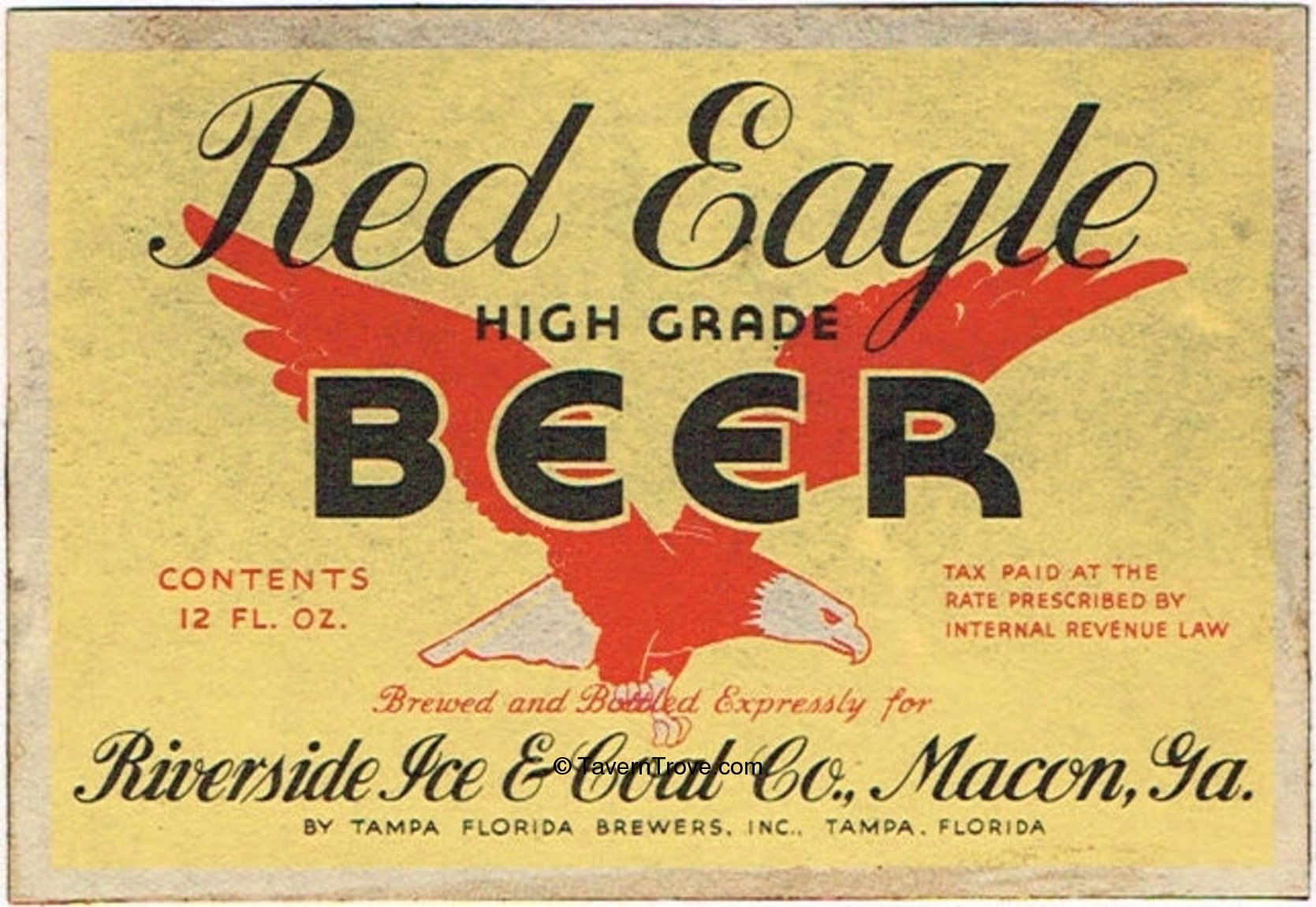 Item #80645 1934 Red Eagle Beer Label ES27-09