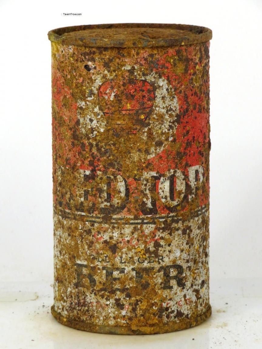 Item #10457 1938 Red Top Old Lager Beer Flat Top Can OI-724