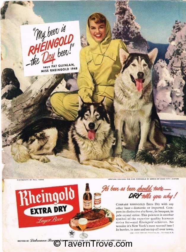 Item #63880 1949 Rheingold Extra Dry Lager Beer Paper Ad