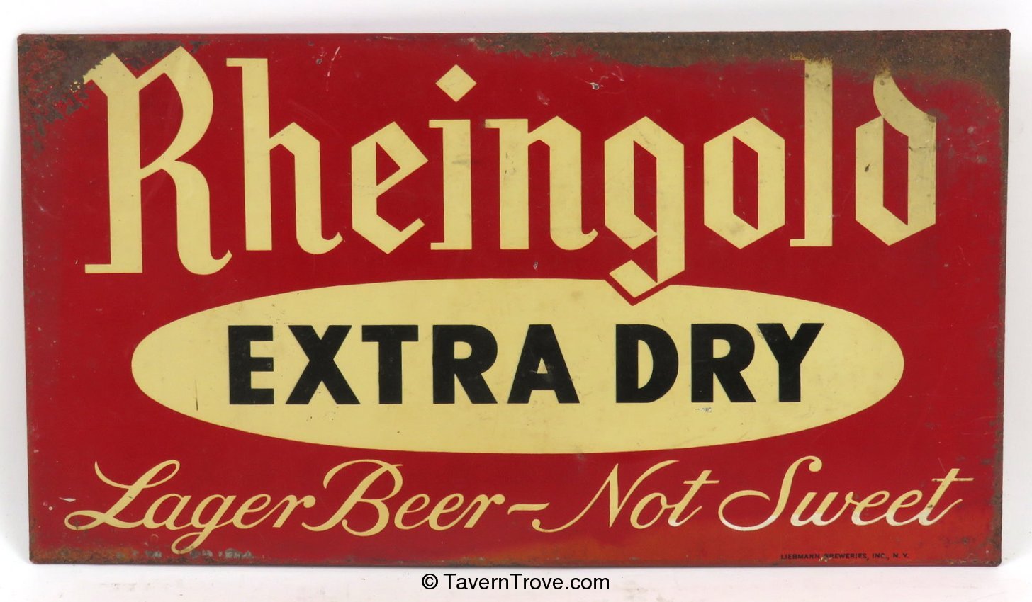 Item #95812 1940 Rheingold Extra Dry Lager Beer TOC Tin Over Cardboard Sign
