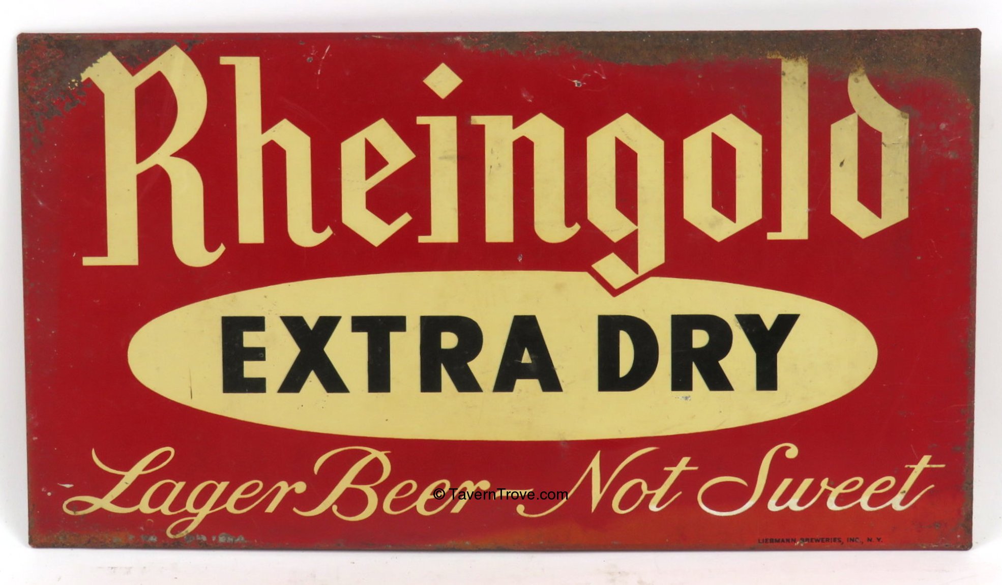 Item #95812 1940 Rheingold Extra Dry Lager Beer TOC Tin Over Cardboard Sign