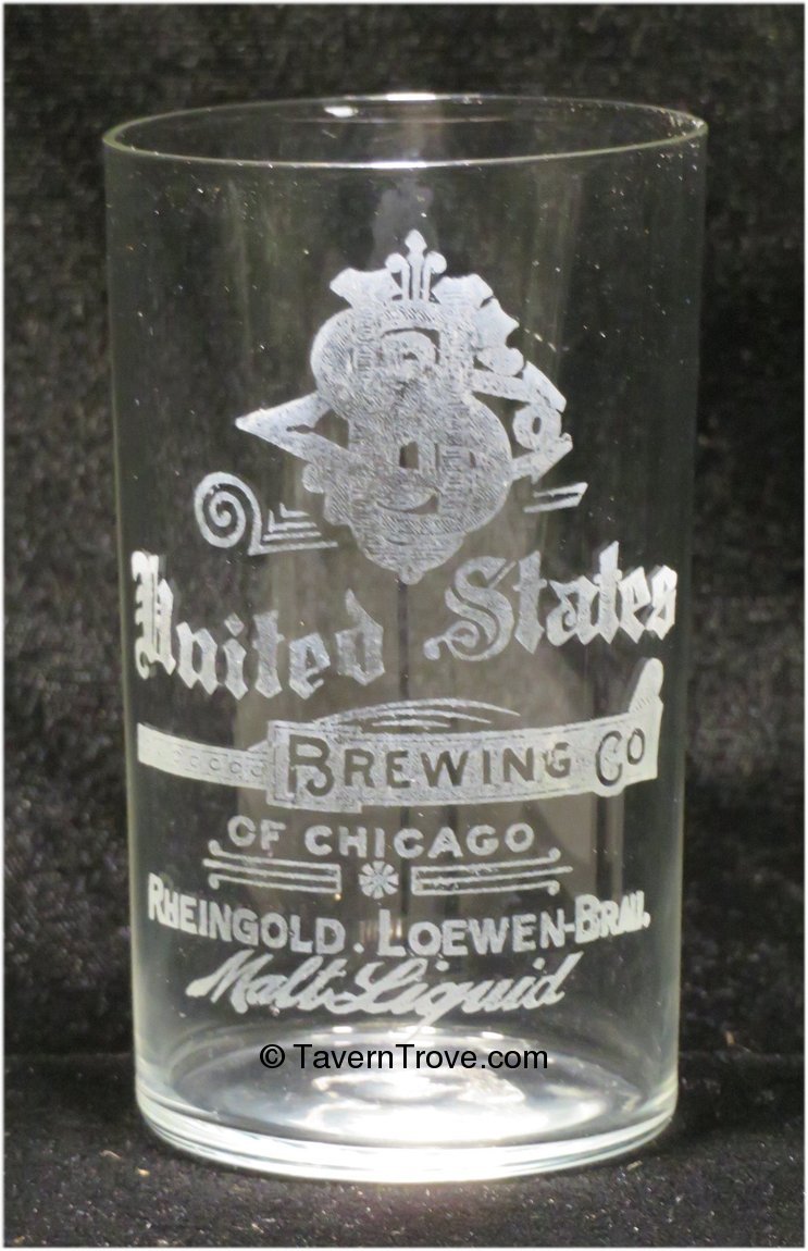 Item #16185 1910 Rheingold/Lowen-Brau Beer/Malt Liquid Etched Glass