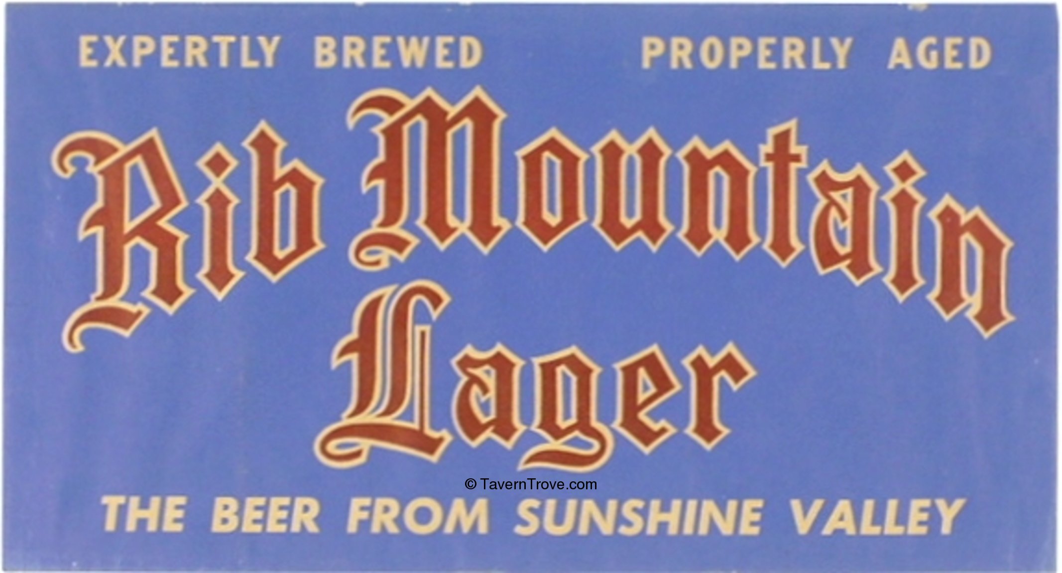 Item #29004 1957 Rib Mountain Lager Beer Sign