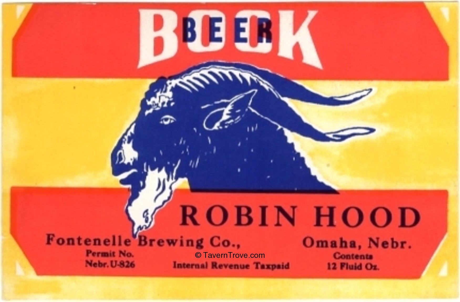 Item #70908 1939 Robin Hood Bock Beer Label WS86-16
