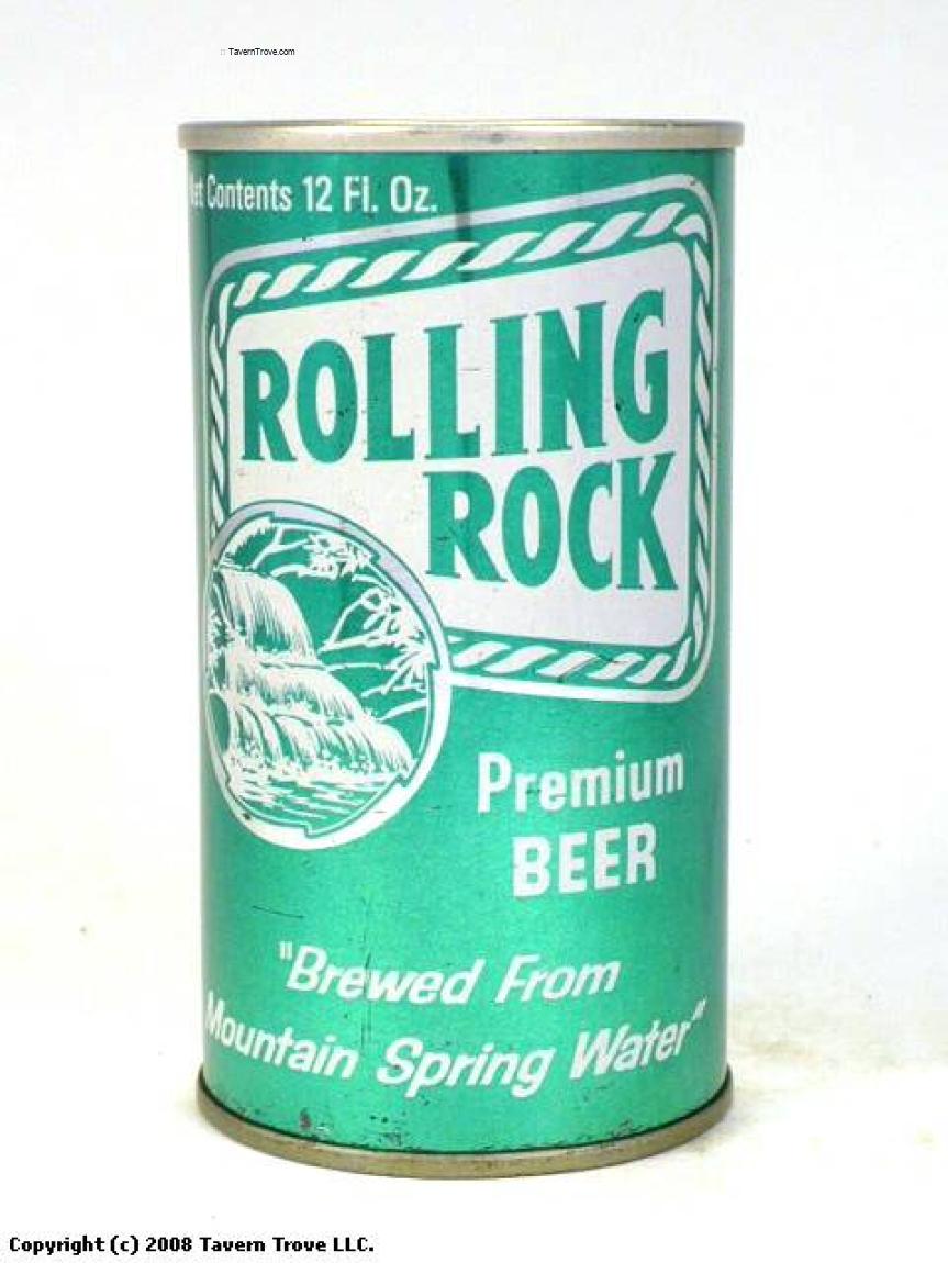 Item #46525 1968 Rolling Rock Premium Beer Tab Top Can T116-17v1