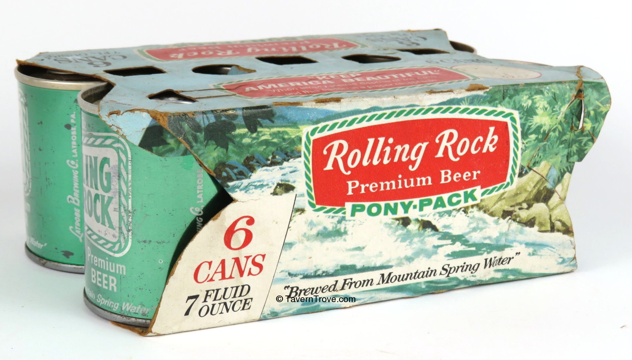 Item #12573 1969 Rolling Rock Beer Pony Pack Six Pack Six-pack Holder ...
