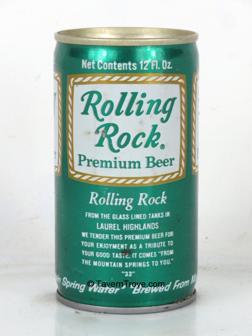 Item #83454 1974 Rolling Rock Premium Beer Tab Top Can T116-19