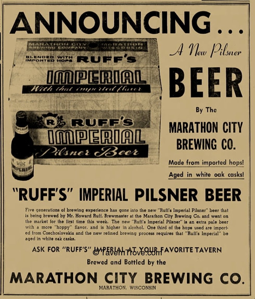 Item #57994 1960 Ruff's Imperial Pilsner Beer Paper Ad