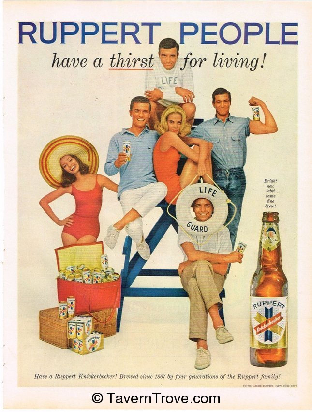 Item #87716 1960 Ruppert Knickerbocker Beer Paper Ad