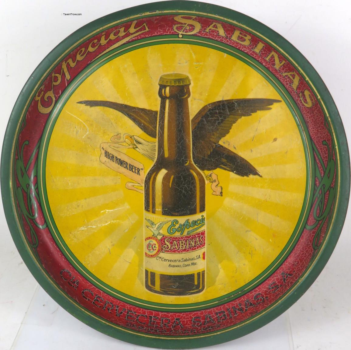 Item #21322 1922 Sabinas Especial Beer Serving Tray