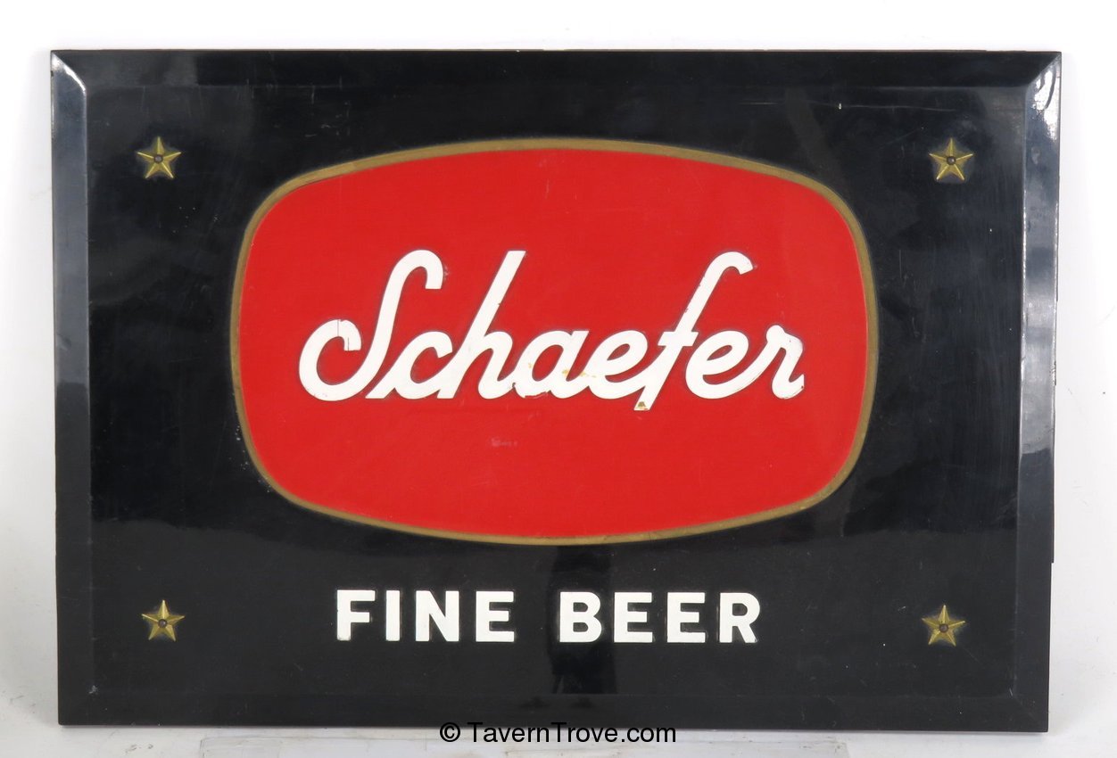 Item #98523 1955 Schaefer Fine Beer (large) Plastic Easelback Plastic Sign