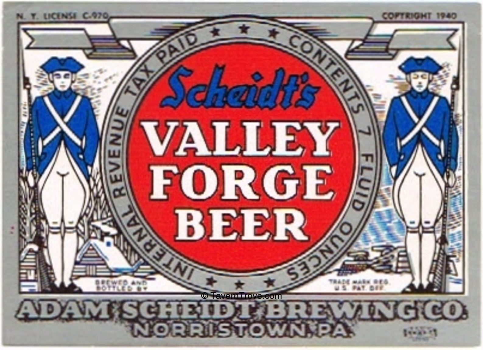 Item #19262 1944 Scheidt's Valley Forge Beer Label PA61-06 Item #19262 1944 Scheidt's Valley Forge Beer Label PA61-06