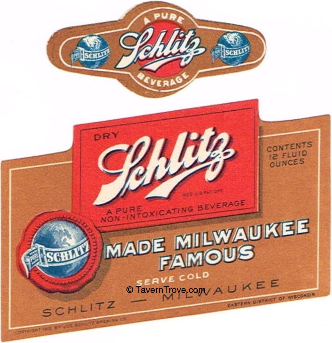 Item #87830 1918 Schlitz Beverage Label WI316-59