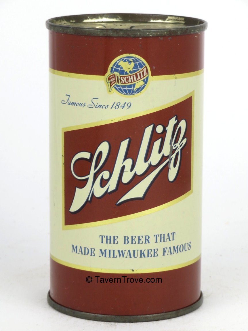 Item #34247 1950 Schlitz Beer Flat Top Can 129-25v1