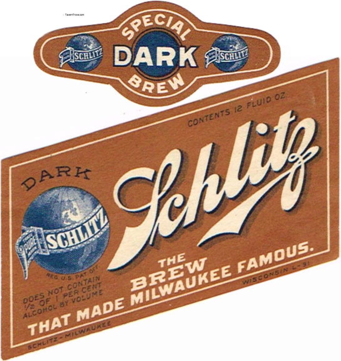 Item #91025 1925 Schlitz Dark Beverage Label WI316-78