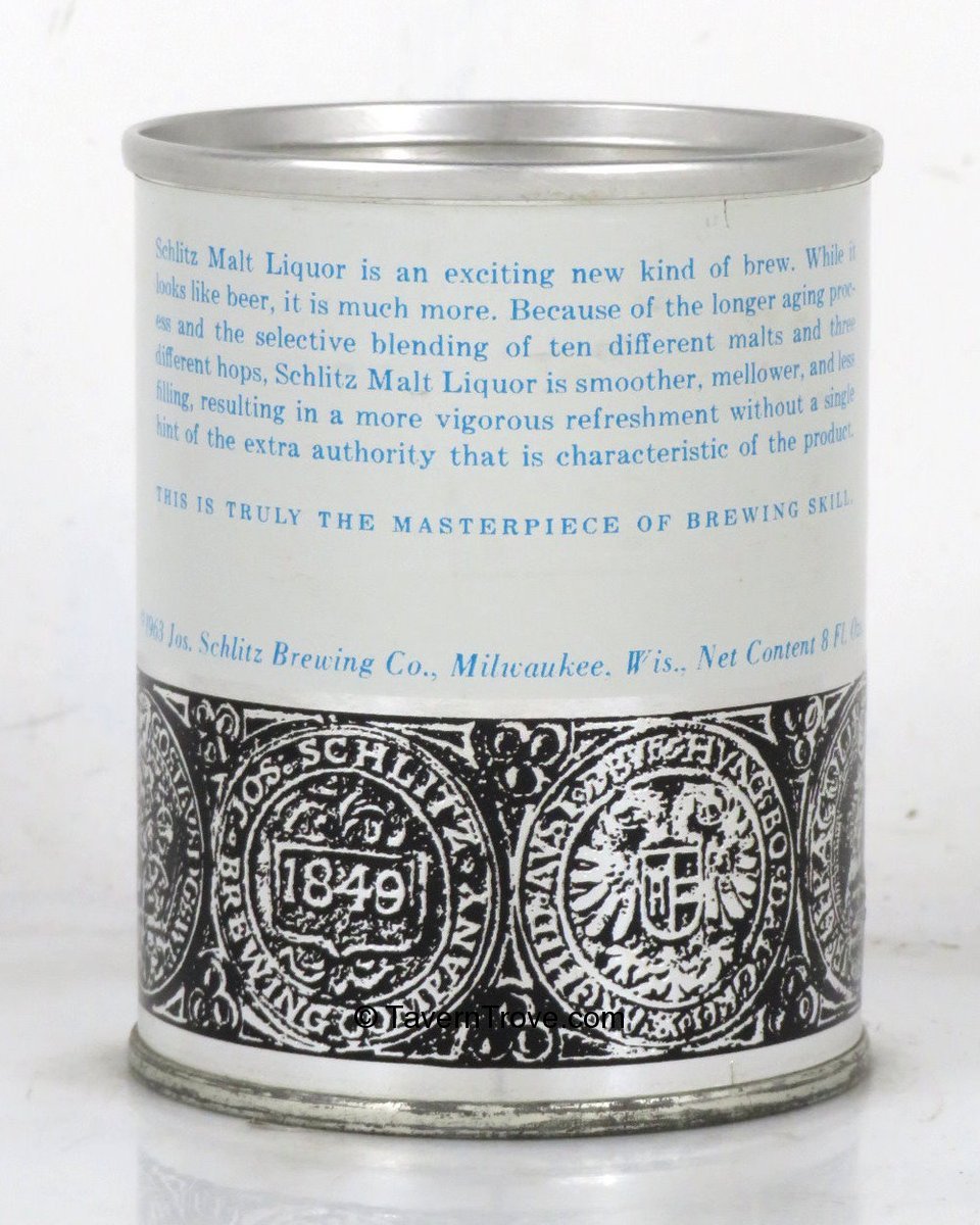 Item #100002 1963 Schlitz Malt Liquor (Paper label) 7 to 8oz Can 242-14