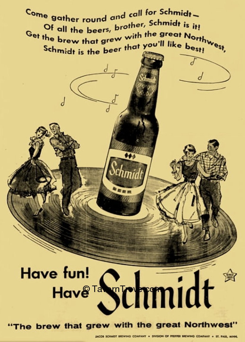 Item #9137 1956 Schmidt Beer Paper Ad