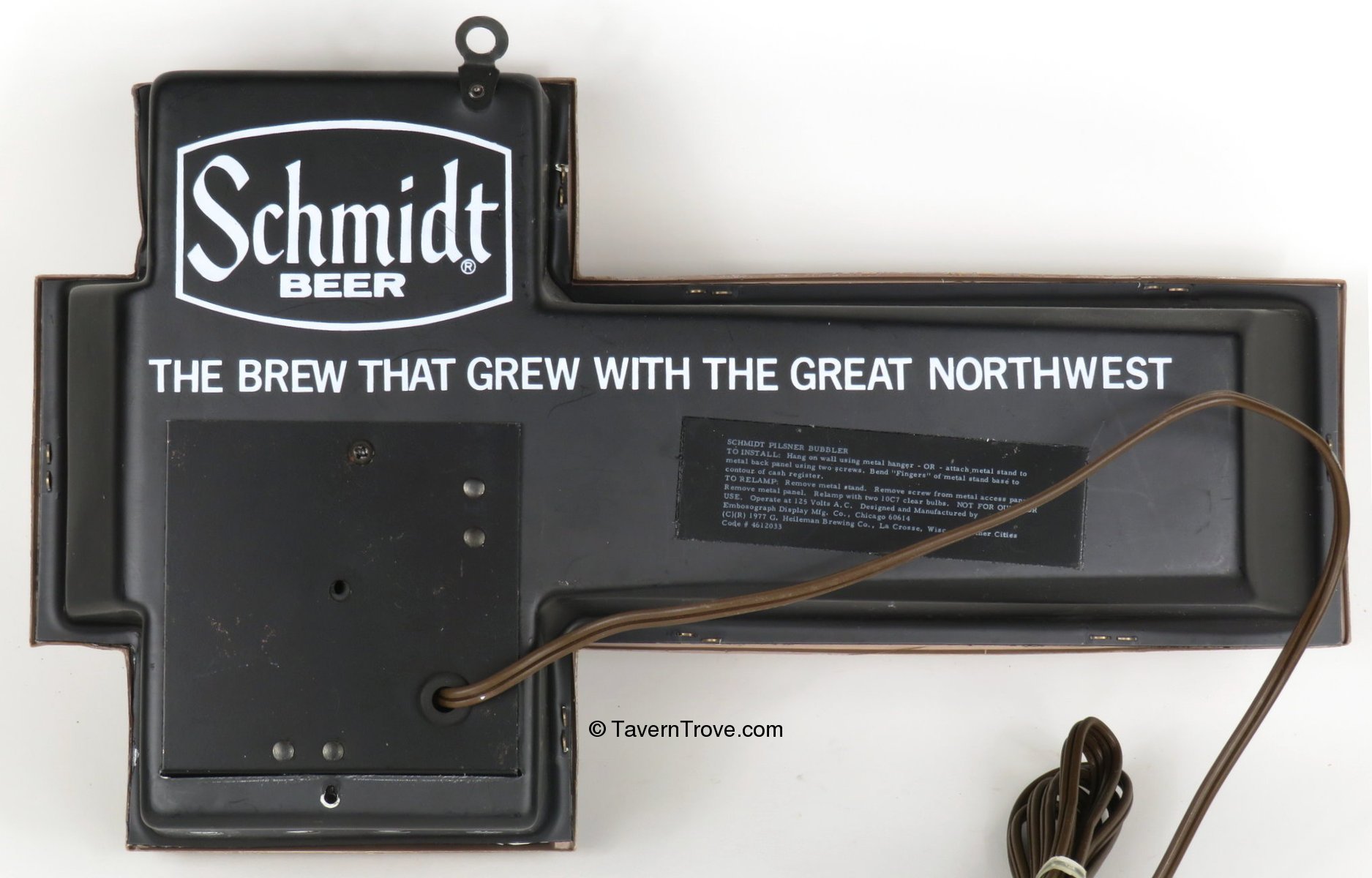 Item #95353 1977 Schmidt Beer "Pilsener Bubbler" Cash Register Light Sign