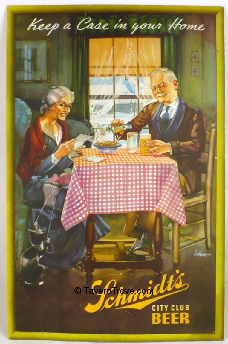 Item #80378 1938 Schmidt's City Club Beer Sign