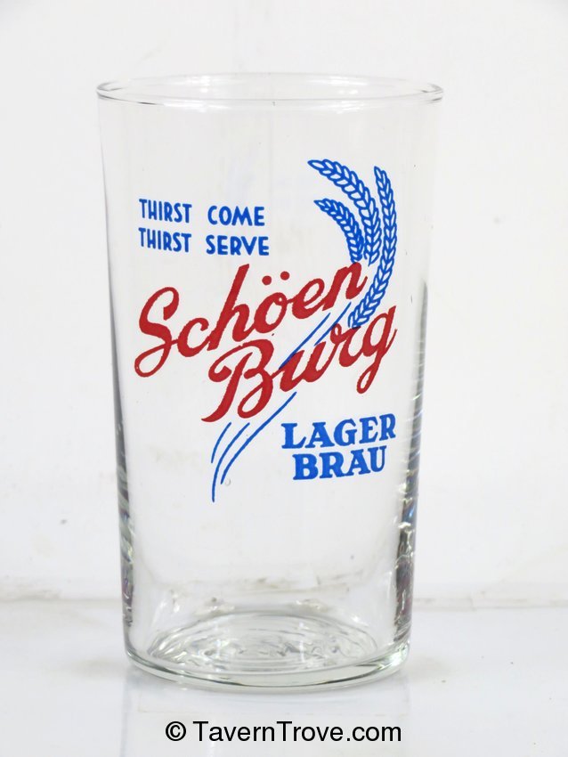 Item #33732 1955 Schoen Burg Beer Straight Sided ACL Drinking Glass